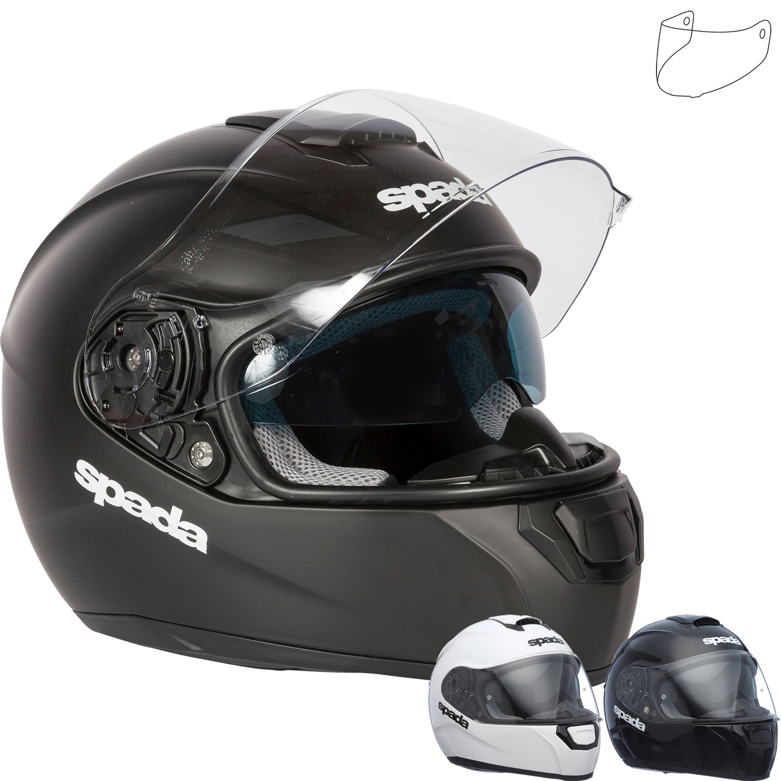Spada SP16 Plain Motorcycle Helmet & Visor – Ghostbikes