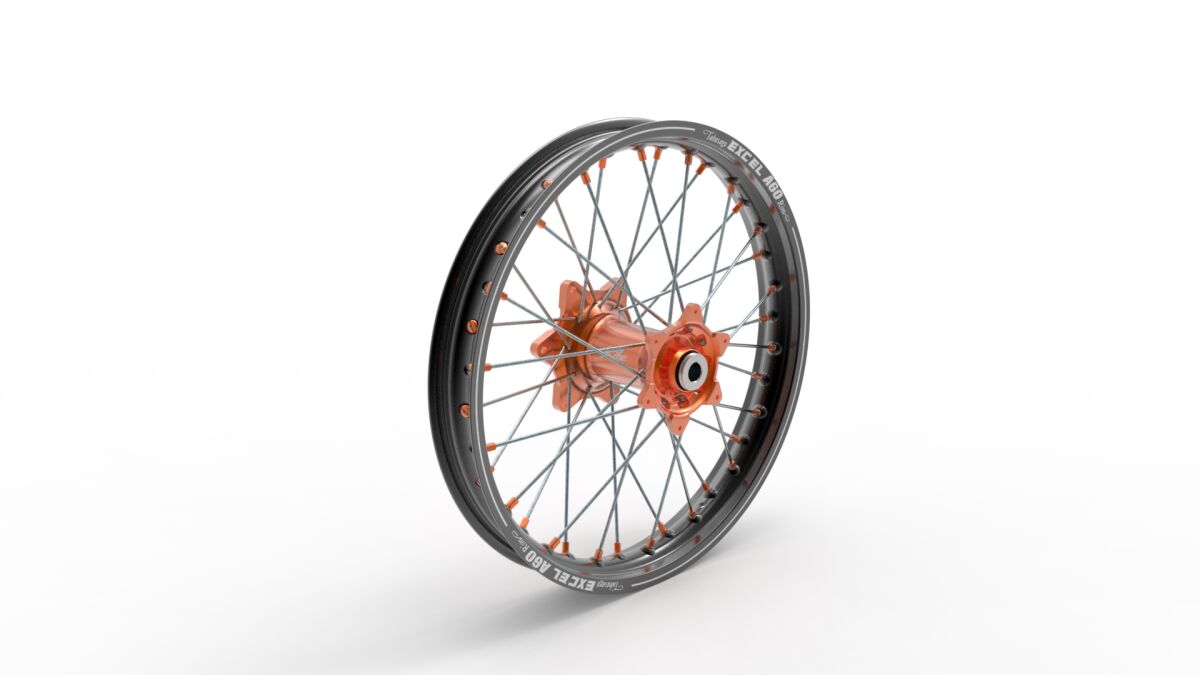 Kite Elite MX 19" Rear Wheel - KTM SXF450 2023-2024 - Black/Orange/Sil ...