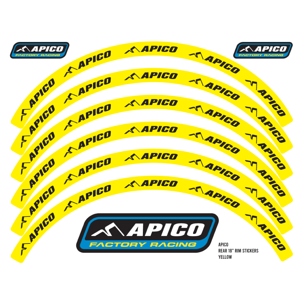 Apico Rim Sticker Kit 21" Front & 18" Rear Yellow/black – Ghostbikes