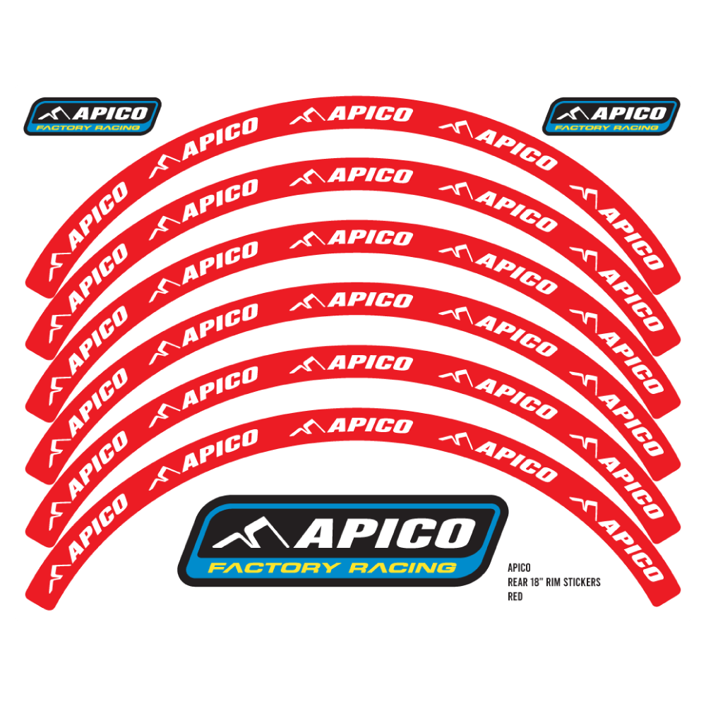 Apico Rim Sticker Kit 21" Front & 18" Rear Red/white – Ghostbikes