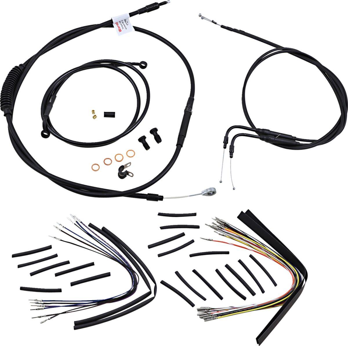 Burly Cable Line Kit for Ape Hanger Handlebars For Harley Davidson FXS ...
