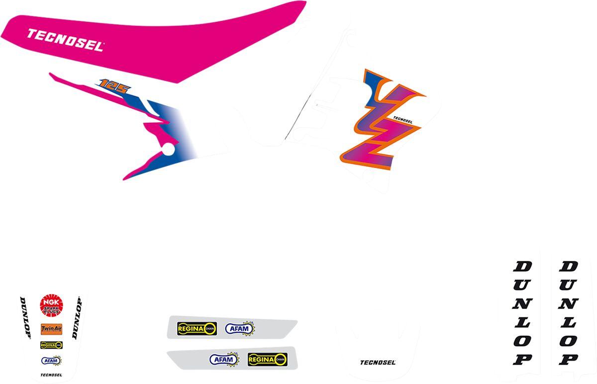 Tecnosel Graphics Kit For Yamaha YZ125 1993-1995 - Multi/Pink/White ...