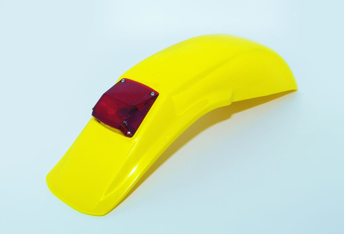 UFO Universal Vintage Enduro Rear Fender With Tail Light - Fits 1983-9 ...
