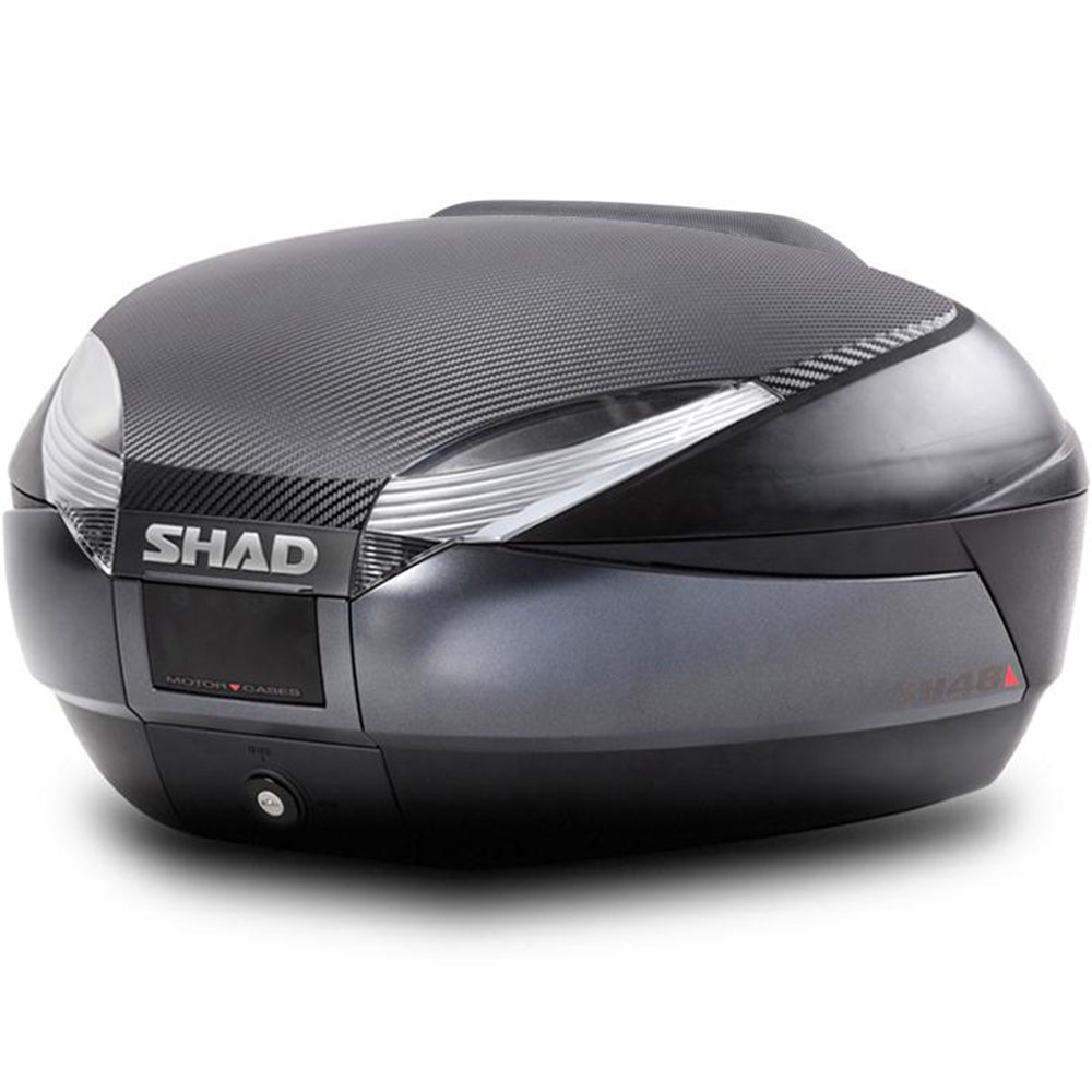 Shad SH48 Top Case 48L Dark Grey with Backrest and Carbon Cover ...