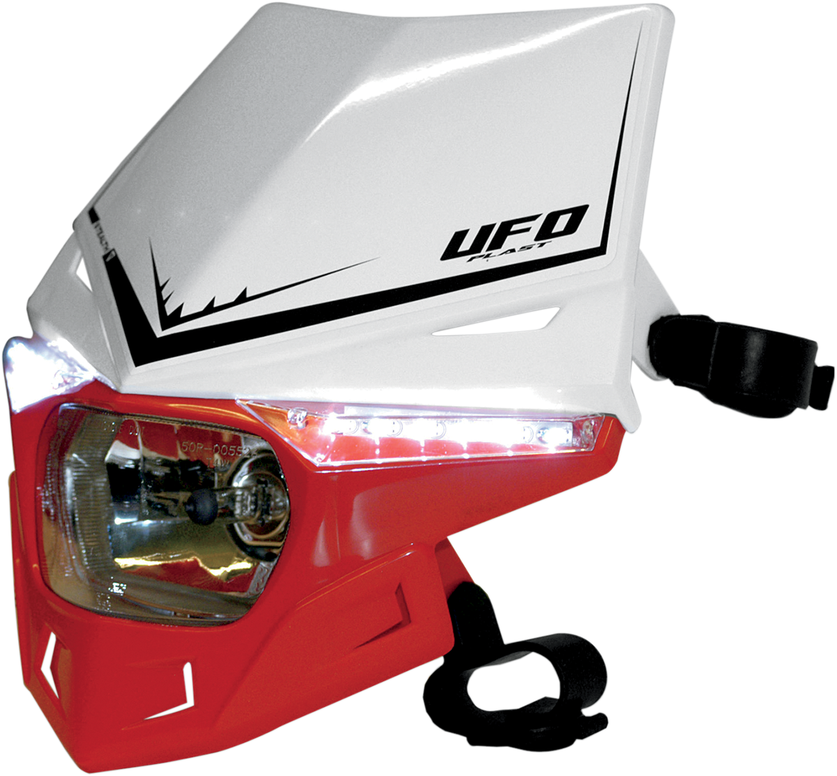 UFO Stealth 12V Headlight With LED Side Lights - White/ Red – Ghostbikes