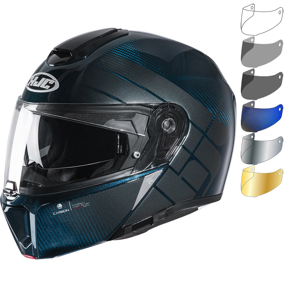 HJC RPHA 90S Balian Carbon Flip Front Motorcycle Helmet & Visor ...