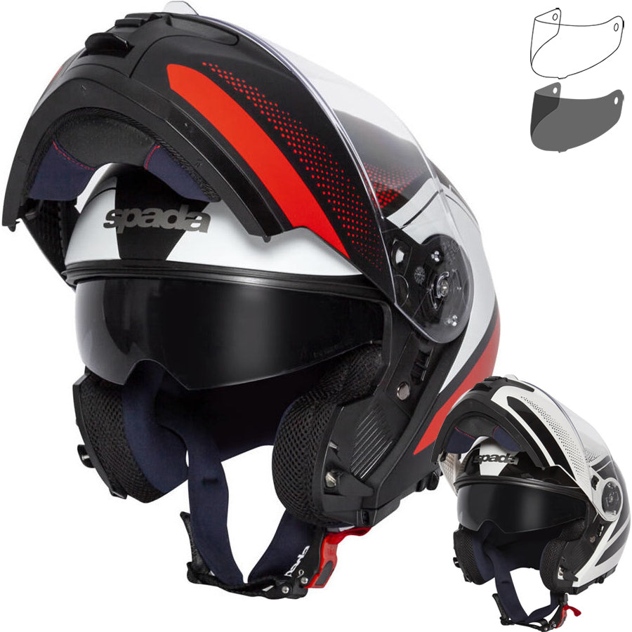 Spada Orion Pixel Flip Front Motorcycle Helmet & Visor – Ghostbikes