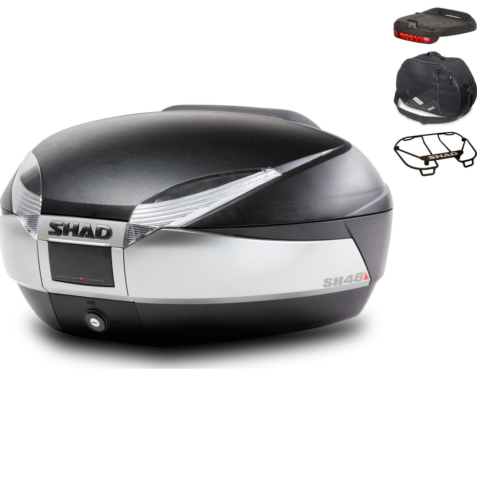 Shad SH48 Top Case 48L Titanium with Backrest and Carbon Cover – Ghostbikes