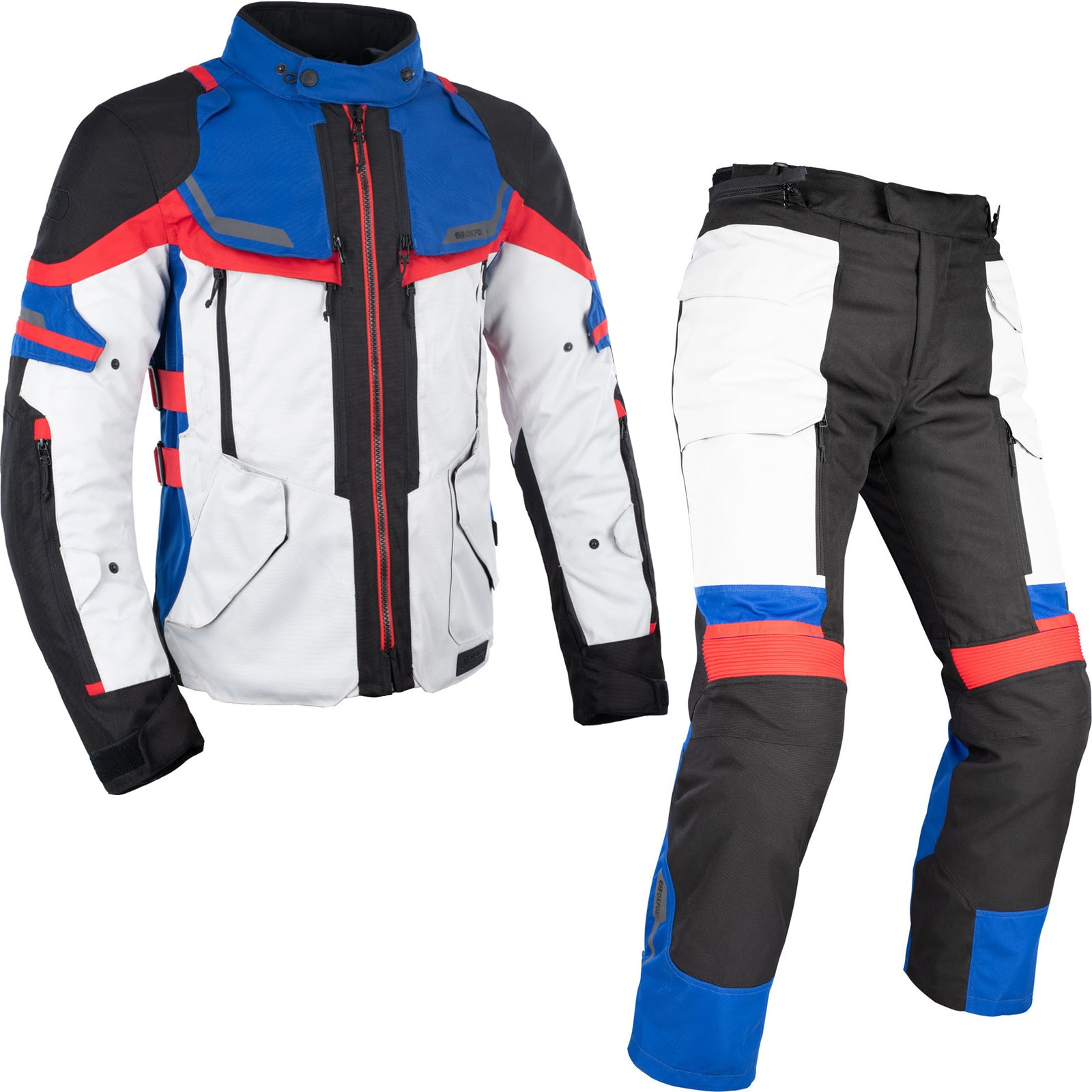 Oxford Rockland Motorcycle Jacket & Trousers Arctic Black Red Kit ...
