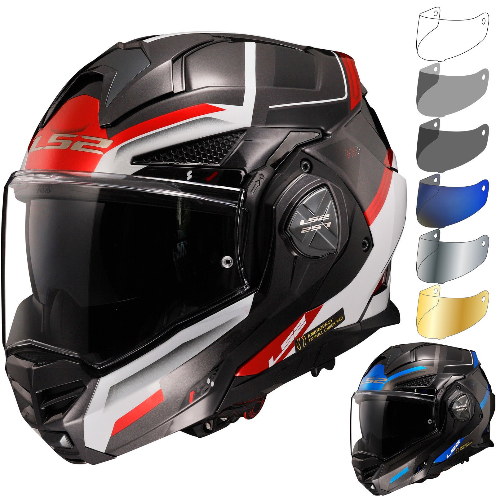 LS2 FF901 Advant X Spectrum Flip Front Motorcycle Helmet & Visor ...