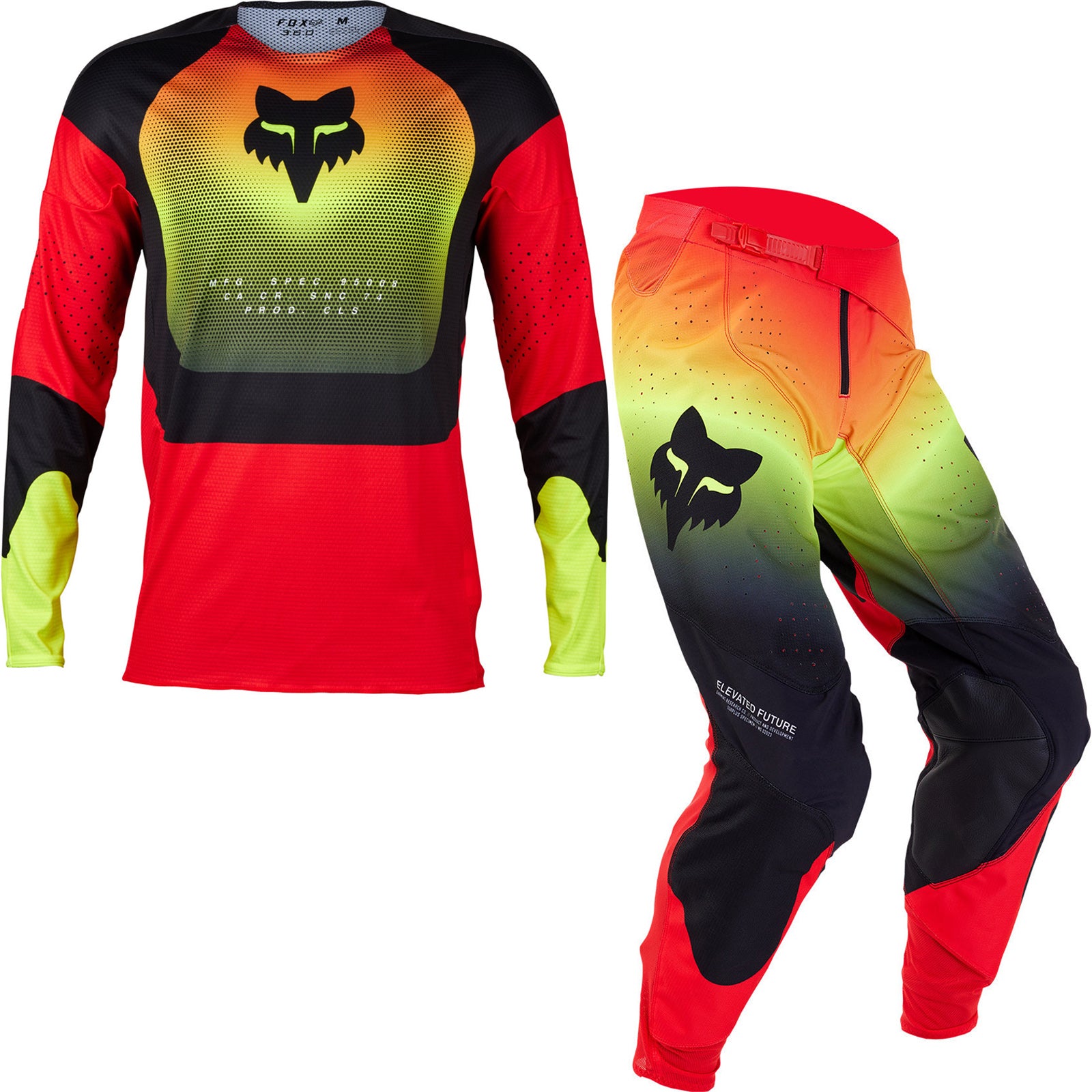 Fox Racing 2024 360 Revise Motocross Jersey & Pants Red Yellow Kit ...