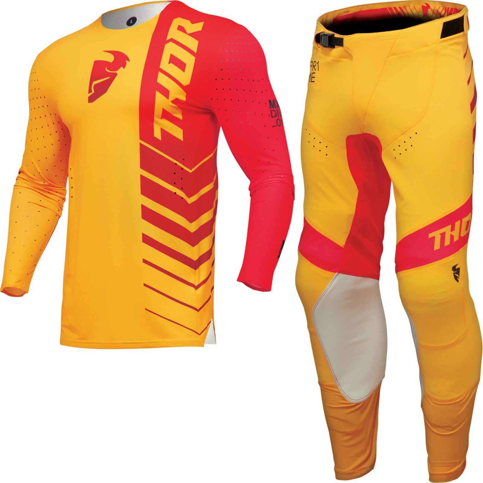 Thor Prime Analog 2024 Motocross Jersey & Pants Lemon Red Kit – Ghostbikes