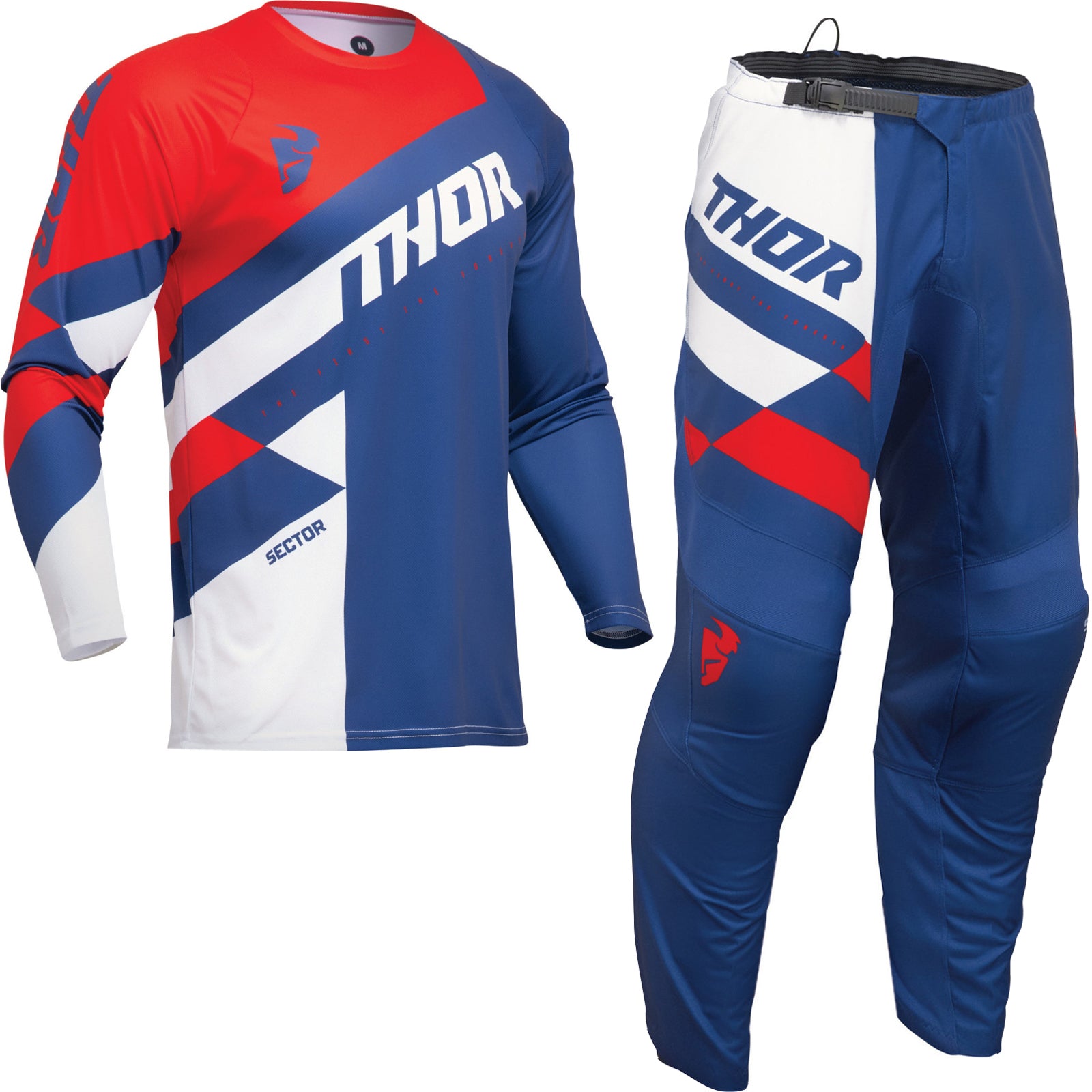 Thor Sector Checker 2024 Motocross Jersey & Pants Navy Red Kit – Ghostbikes