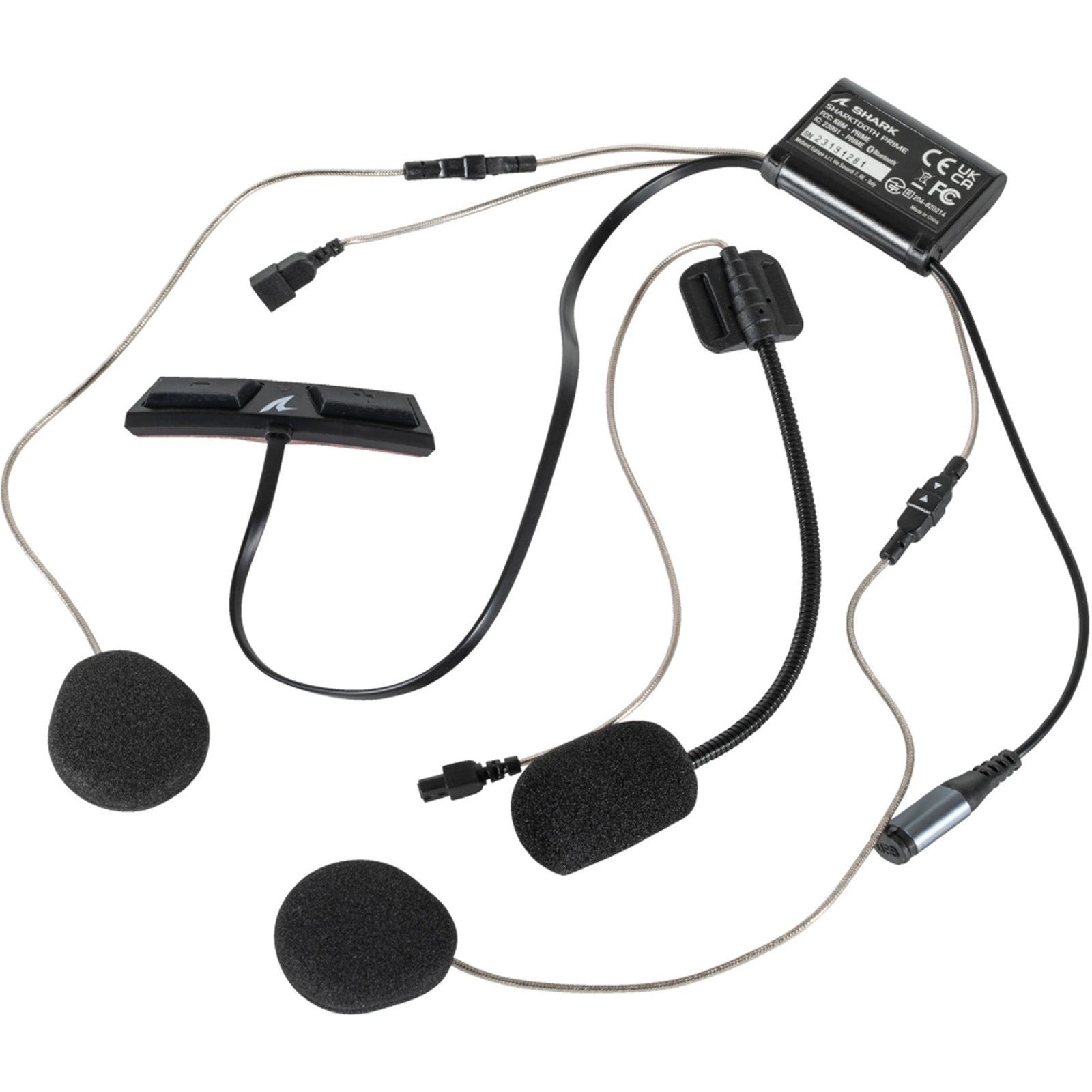 Shark Sharktooth 4 Prime Universal Motorcycle Bluetooth Intercom Syste ...