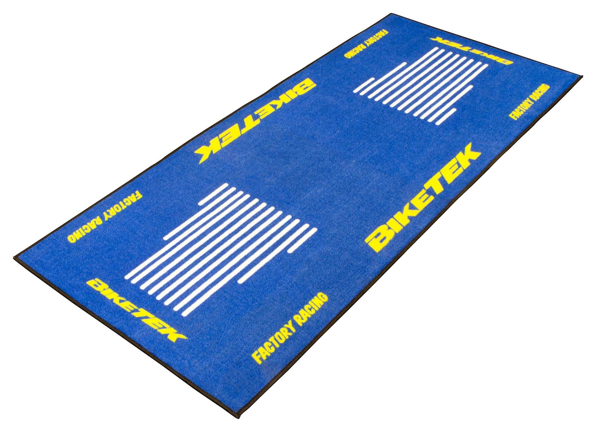 BikeTek Series 3 Blue White Yellow Garage Mat - 190 x 80cm – Ghostbikes