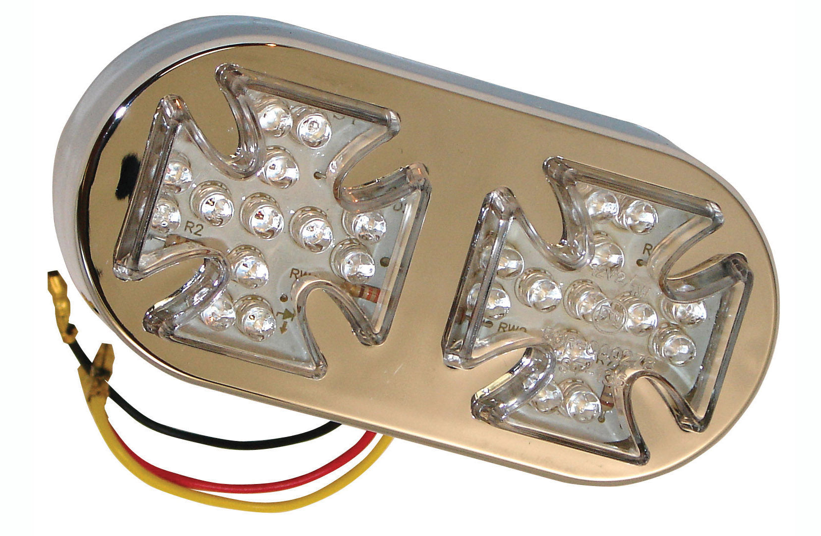 Bike It Twin Maltese Cross LED Rear Light With Clear Lens – Ghostbikes